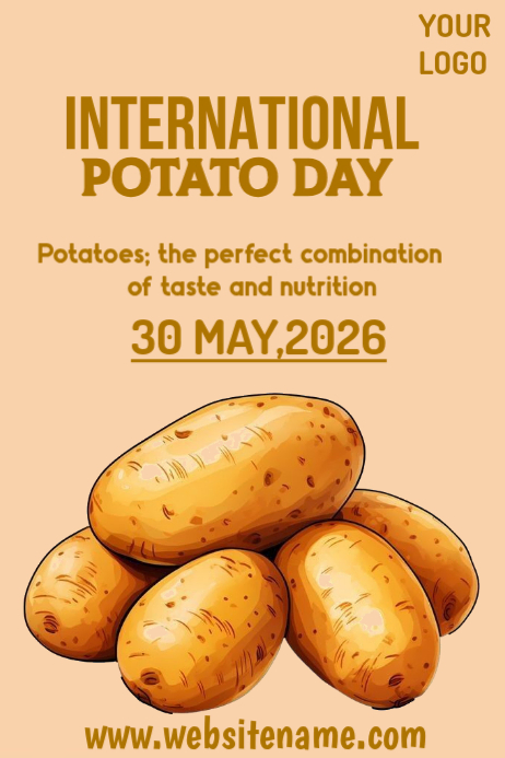 Plantilla de Orange Illustrative Potato Day Celebration Poster ...