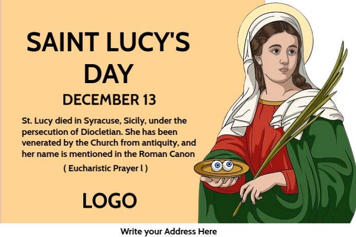 Copy of Orange Illustrative Saint Lucy's Day Poster | PosterMyWall