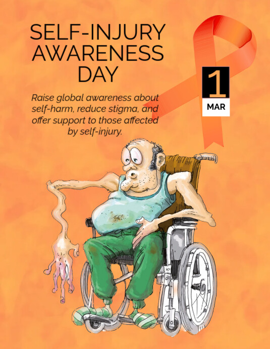 Copy of Orange Illustrative Self-injury Awareness Day Flyer (us Letter ...