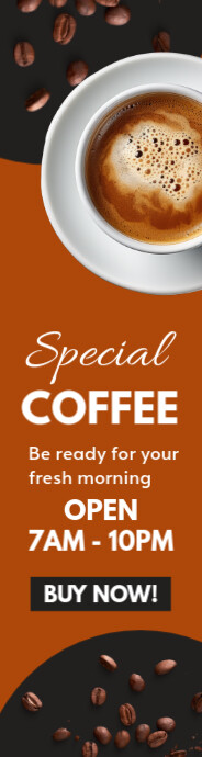 Orange Illustrative Special Coffee Wide Skyscraper Template | PosterMyWall