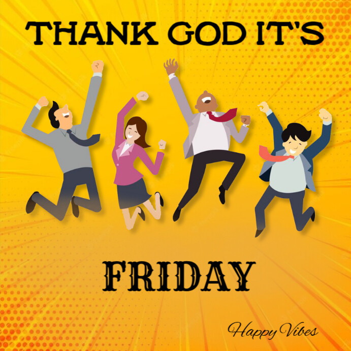 Orange Illustrative Tgif/ Thank God It’s Friday! Instagram Post ...