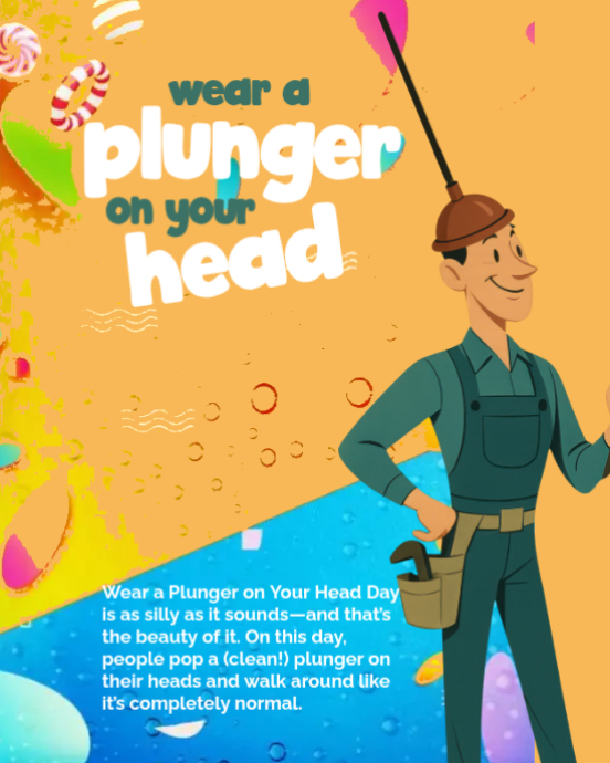 Orange Illustrative Wear A Plunger On Your Head Instagram Portrait ...