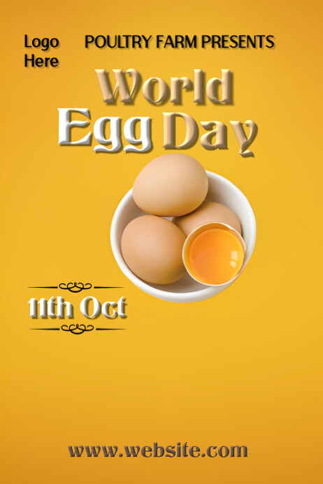 Orange Illustrative World Egg Day Poster Template | PosterMyWall