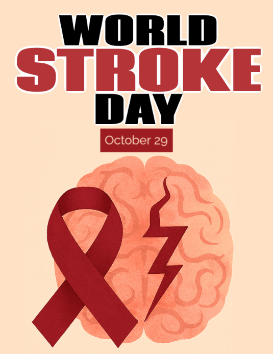 Plantilla de Orange Illustrative World Stroke Day Flyer (us Letter ...