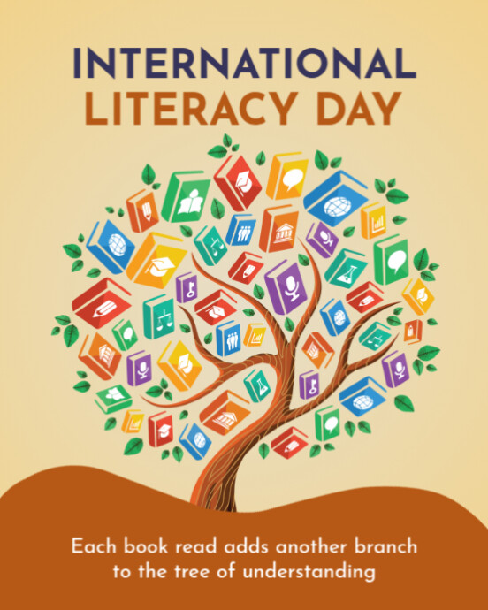 Orange Ilustratif International Literacy Day Instagram Portrait ...