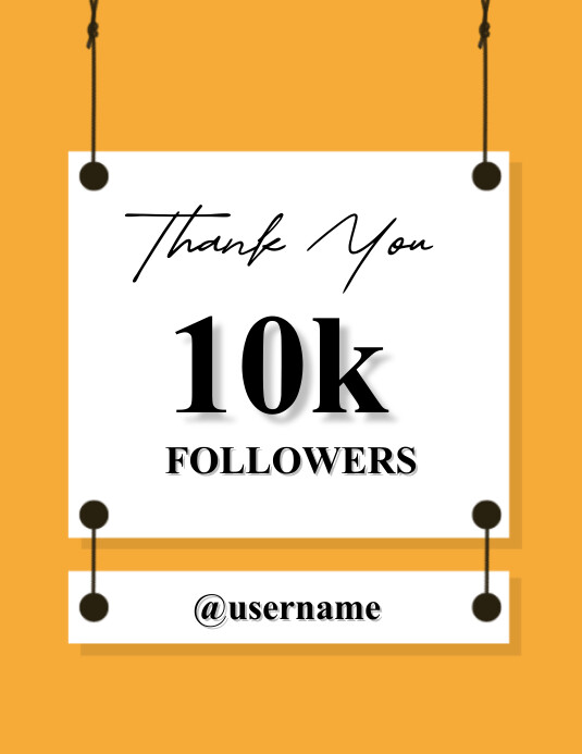 Copy of Orange Joyful 10k Followers Flyer (us Letter | PosterMyWall