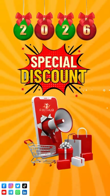 Orange Joyful 2026 Special Discount Instagram Reel Template | PosterMyWall
