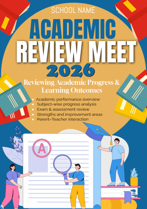 Orange Joyful Academic Review Meet A1 Template | PosterMyWall