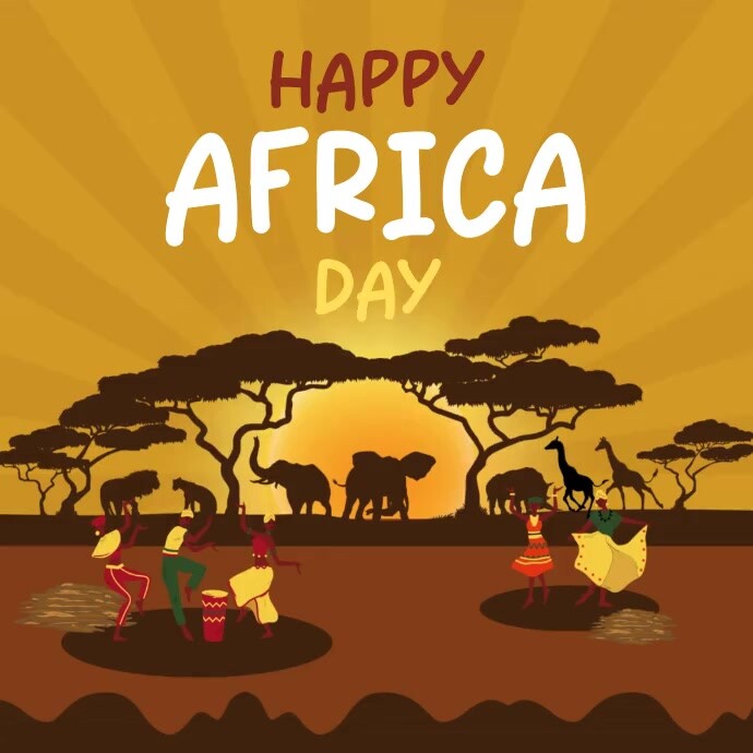 Orange Joyful Africa Day Instagram Post Template | PosterMyWall