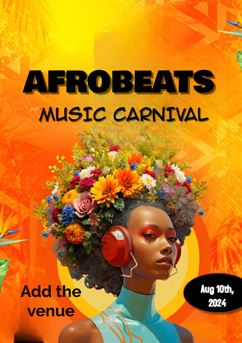 Copy of Orange Joyful Afrobeat A4 | PosterMyWall
