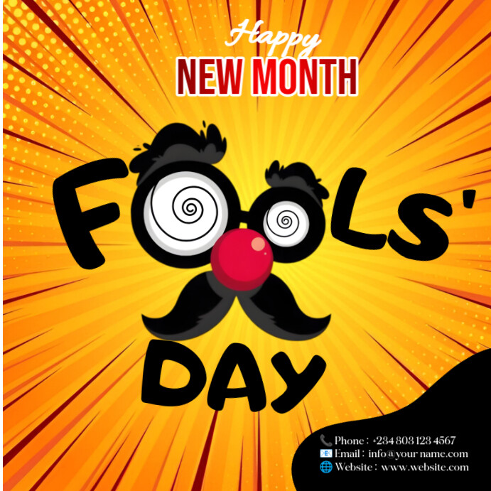 Plantilla de Orange Joyful April Fool's Day Post Instagram Post ...
