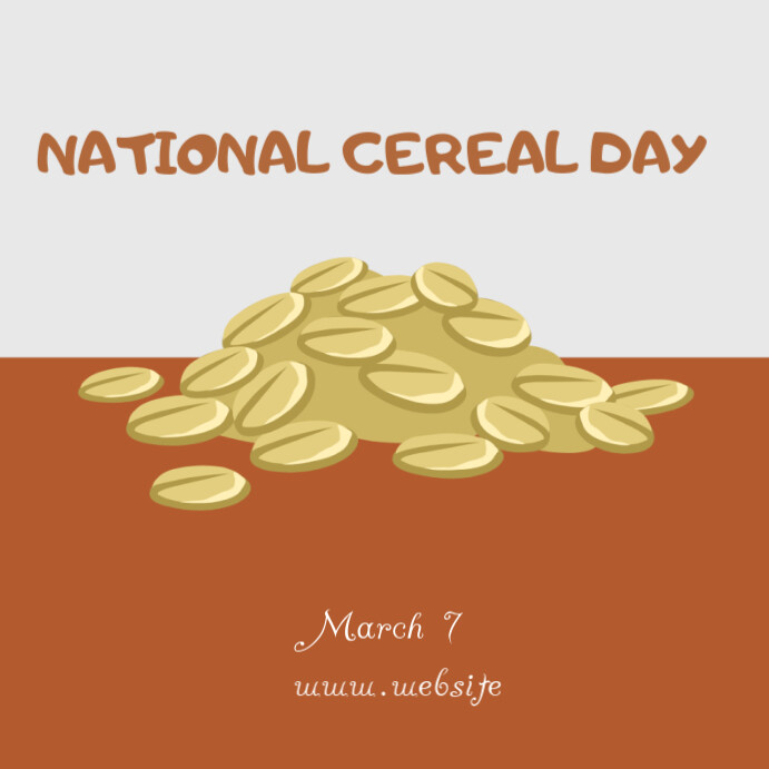 Orange Joyful Ash National Cereal Day Template | PosterMyWall