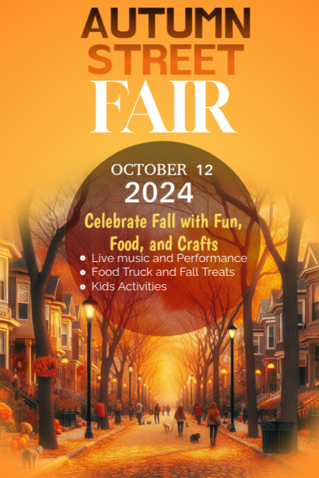 Plantilla de Orange Joyful Autumn Street Fair Poster | PosterMyWall