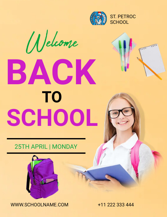 Orange Joyful Back To School Flyer Flyer (us Template | PosterMyWall