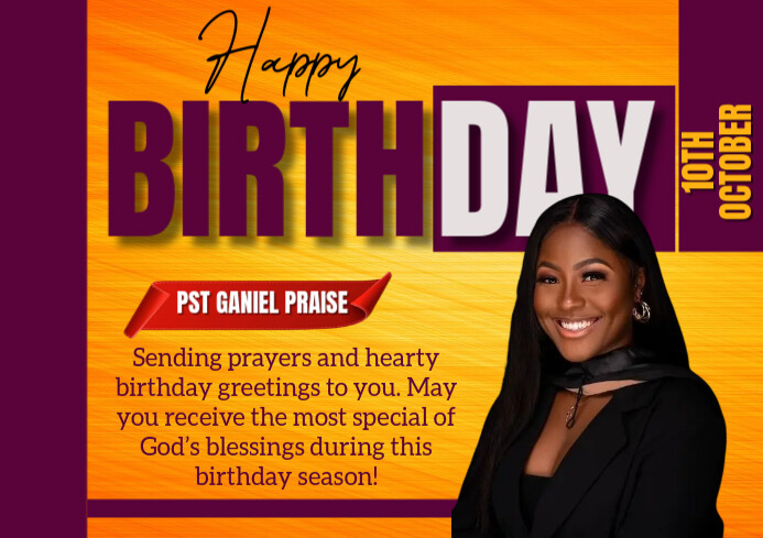 Orange Joyful Birthday A4 Template | PosterMyWall