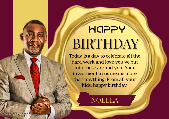 Orange Joyful Birthday A4 Template | PosterMyWall