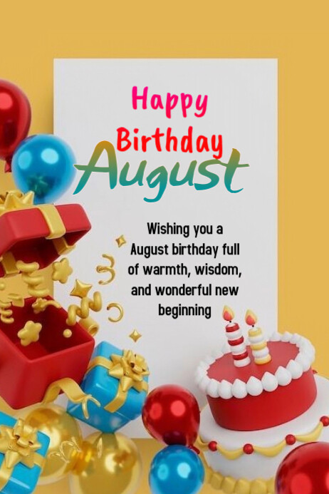 Orange Joyful Birthday Card Poster Template | PosterMyWall