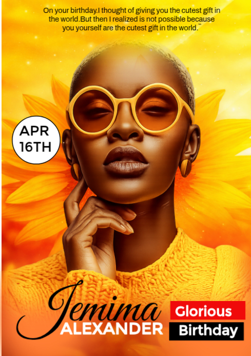 Orange Joyful Birthday Celebration A4 Template | PosterMyWall
