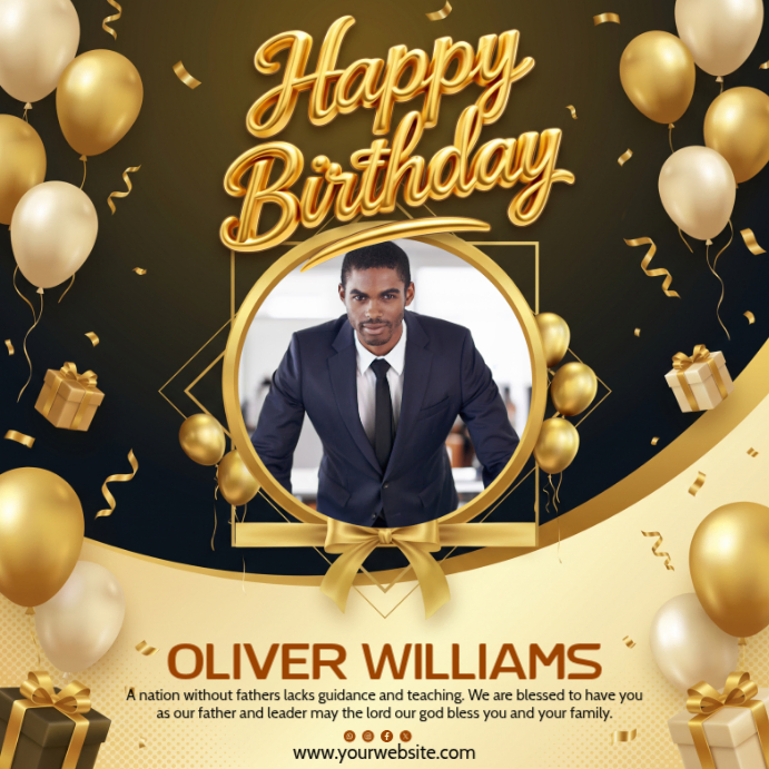 Birthday Celebration Square Template | PosterMyWall