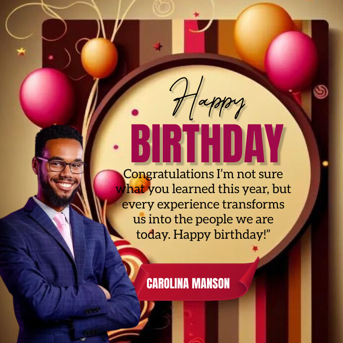 Modèle Orange Joyful Birthday Instagram Post | PosterMyWall