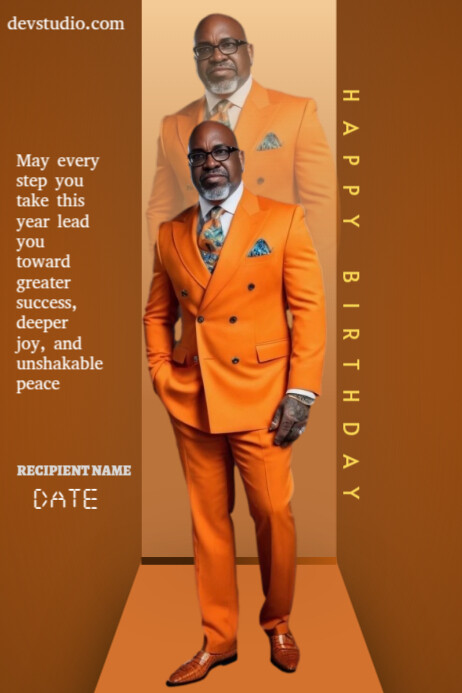Orange Joyful Bold Birthday Poster Template | PosterMyWall