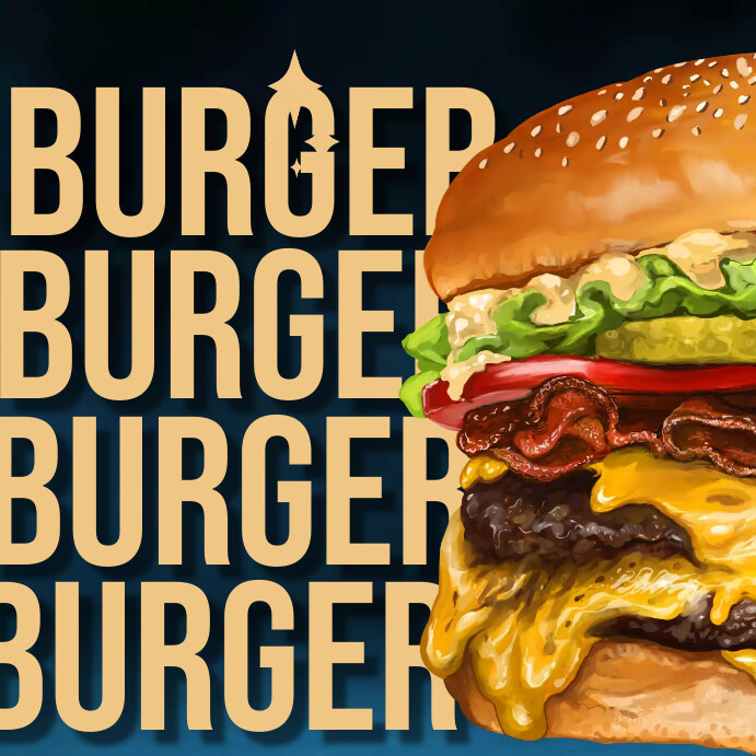 Orange Joyful Burger A Instagram Post Template | PosterMyWall