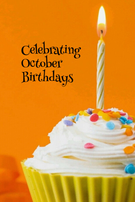 Orange Joyful Celebrating October Birthdays Banner 4' × 6' Template ...
