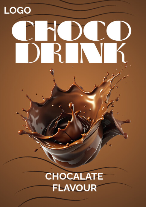 Copy of Orange Joyful Choco Drink Packaging Label Design A5 | PosterMyWall