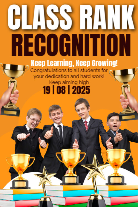 Orange Joyful Class Rank Recognition Poster Template | PosterMyWall