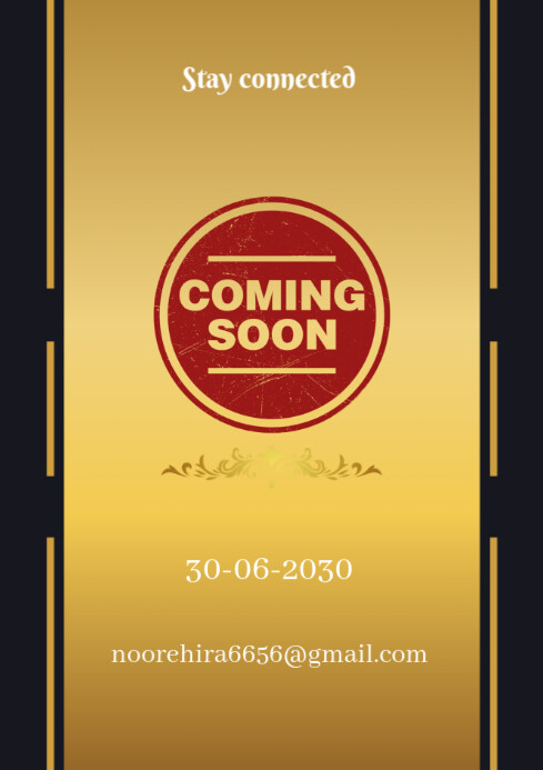 Orange Joyful Coming Soon Announcement A4 Template | PosterMyWall