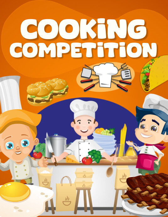 Orange Joyful Cooking Competition Flyer (us Template | PosterMyWall