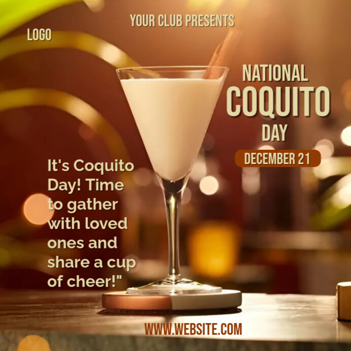 Orange Joyful Coquito Day Instagram Post Template | PosterMyWall