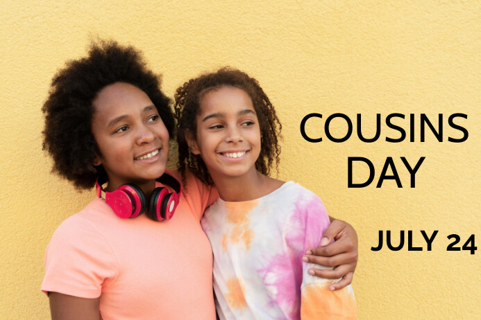 Orange Joyful Cousins Day Poster Template | PosterMyWall