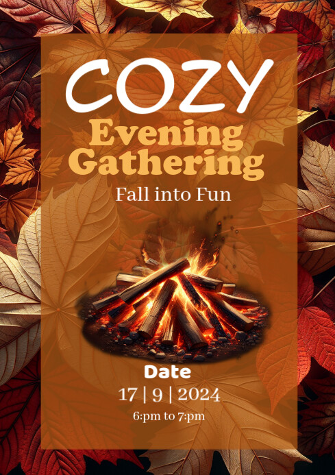 Copy of Orange Joyful Cozy Evening Gathering A2 | PosterMyWall