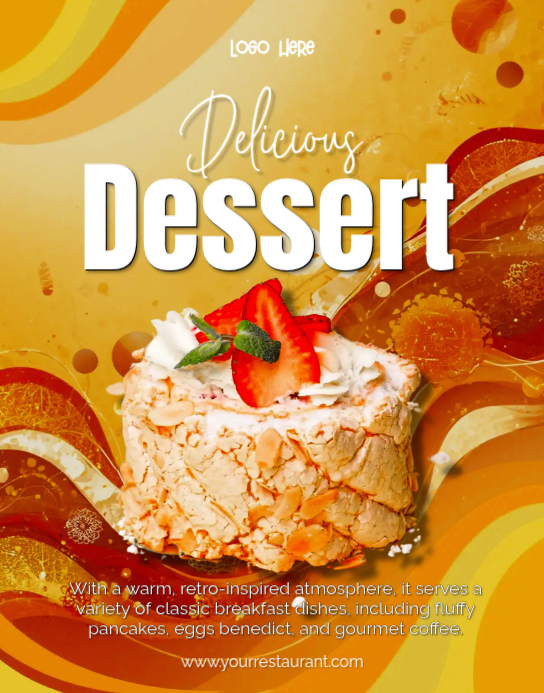 Orange Joyful Delicious Dessert Poster/wallboard Template | PosterMyWall