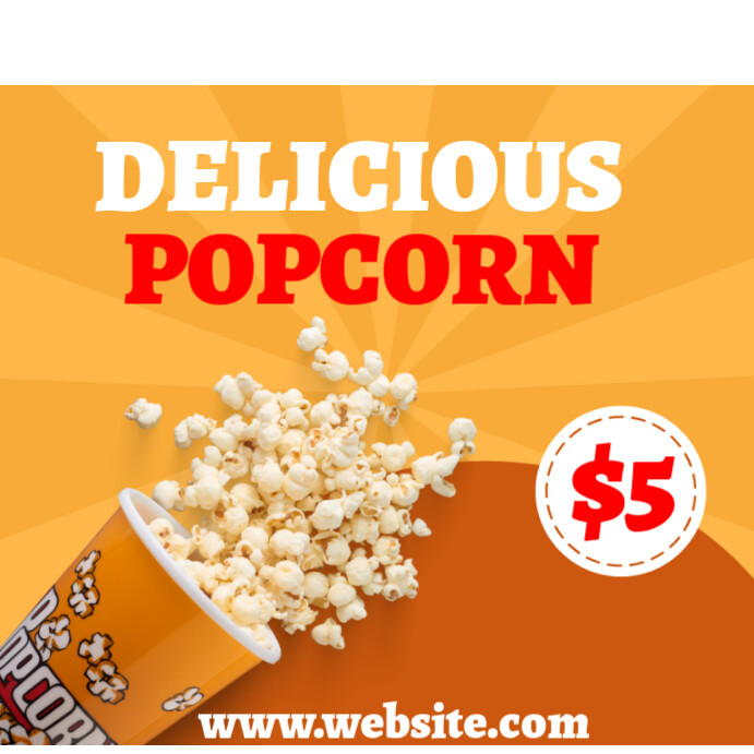 Plantilla de Orange Joyful Delicious Popcorn Instagram Post Instagram ...