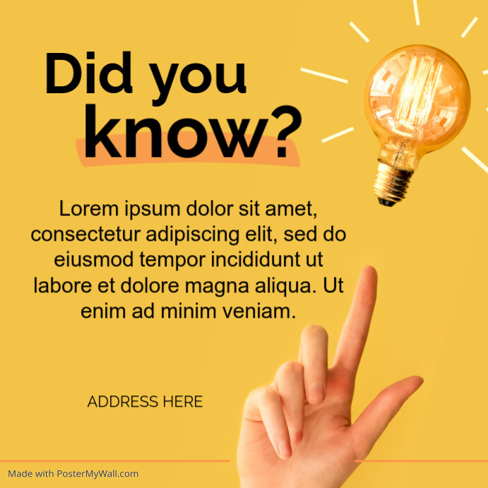 Copy of Orange Joyful Did You Know Posters Instagram Post | PosterMyWall