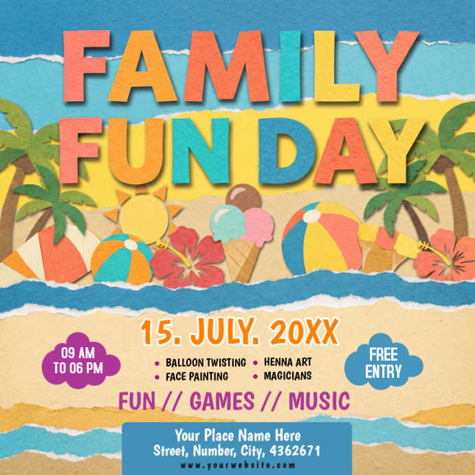 Family Fun Day Event Template | PosterMyWall