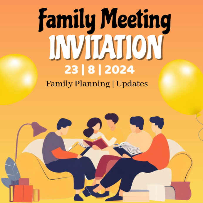 Orange Joyful Family Meeting Invitation Instagram Post Template ...