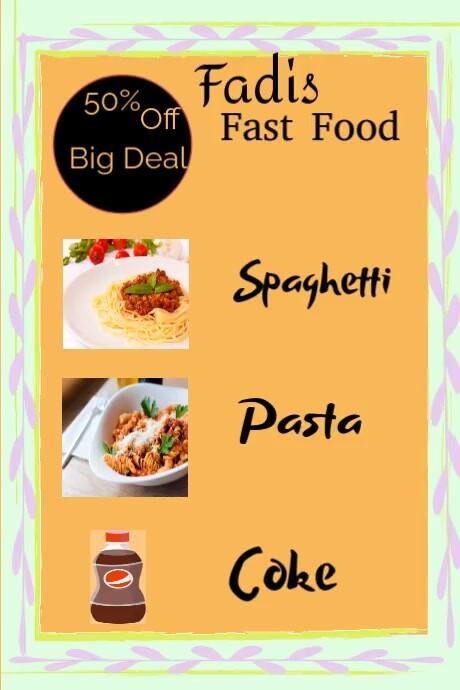 Orange Joyful Fast Food Poster Template | PosterMyWall