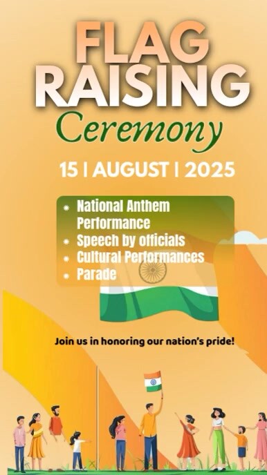 Orange Joyful Flag Raising Ceremony Instagram Reel Template | PosterMyWall