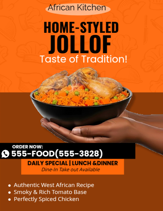 Orange Joyful Food Menu Design Template Flyer (us Letter) | PosterMyWall