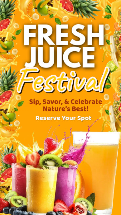 Copy of Orange Joyful Fresh Juice Festival Instagram Story | PosterMyWall