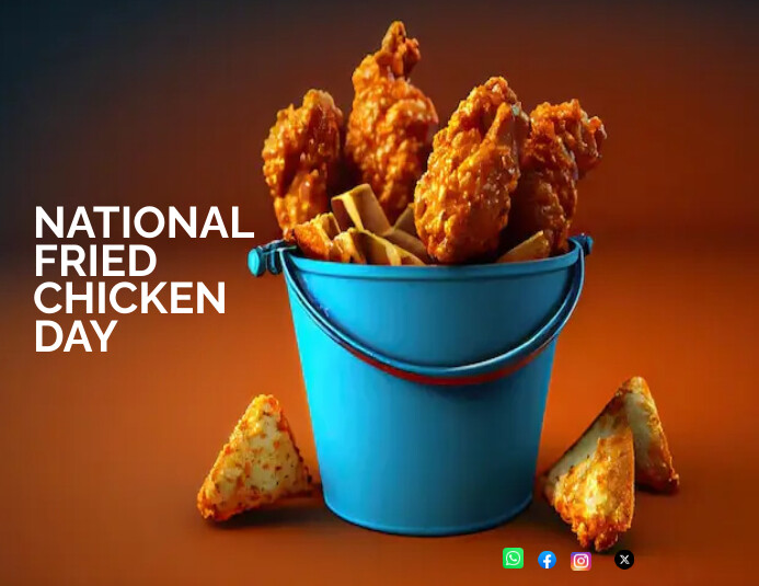 Modèle Orange Joyful Fried Chicken Day Flyer (us Let | PosterMyWall