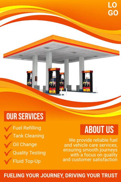 Orange Joyful Gasoline Oil Poster Template | PosterMyWall