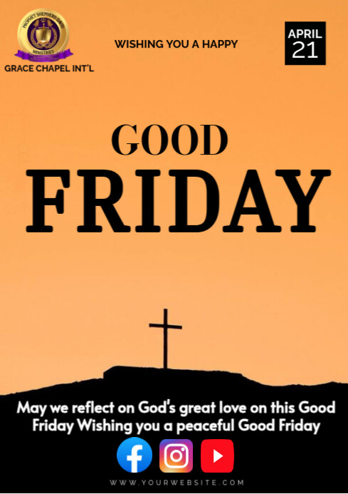 Copy of Orange Joyful Good Friday Design A2 | PosterMyWall