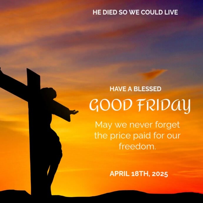 Orange Joyful Good Friday Poster, Good Friday Flyer, Good Friday ...