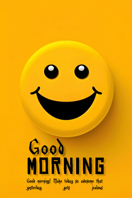 Orange Joyful Good Morning Banner 4' × 6' Template | PosterMyWall