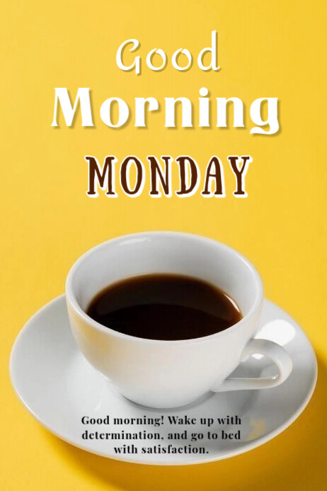 Modèle Orange Joyful Good Morning Monday Poster | PosterMyWall