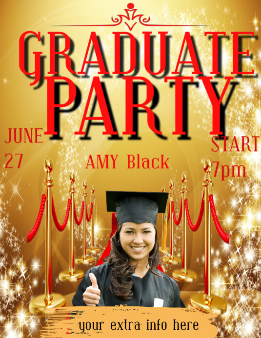 Copy of Orange Joyful Graduation Party Poster Flyer (us Letter ...
